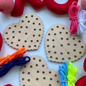 Valentine Favor - Class Party Craft - Wood Lacing Heart - Valentine ...