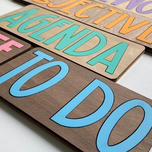 Teacher Whiteboard Agenda Board Magnets - Wood and Acrylic - Customized ...