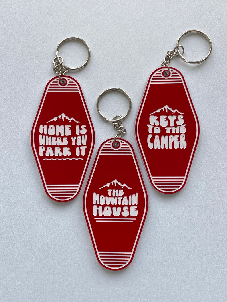 Customizable Retro Motel Keychains Vacation Beach Lake - Etsy