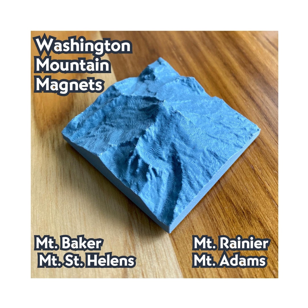 Washington Mountain Magnets Mt Rainier, Mt. Baker, Mt. Adams, Mt. St ...
