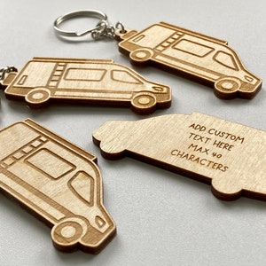 Camper Van Keychain - Custom Text - Sprinter Van - Van Conversion - Van ...