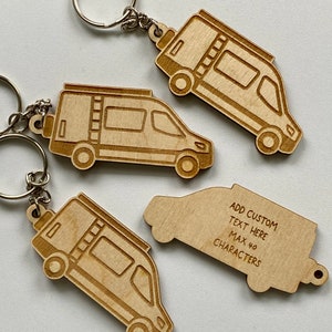 Camper Van Keychain - Custom Text - Sprinter Van - Van Conversion - Van ...