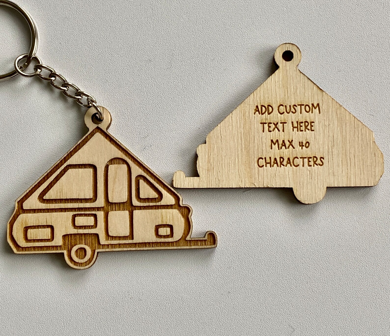 A-frame Camper Pop-up Trailer Keychain Customizable Wood - Etsy