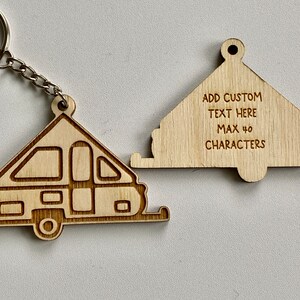 A-frame Camper Pop-up Trailer Keychain - Customizable - Wood - Etsy