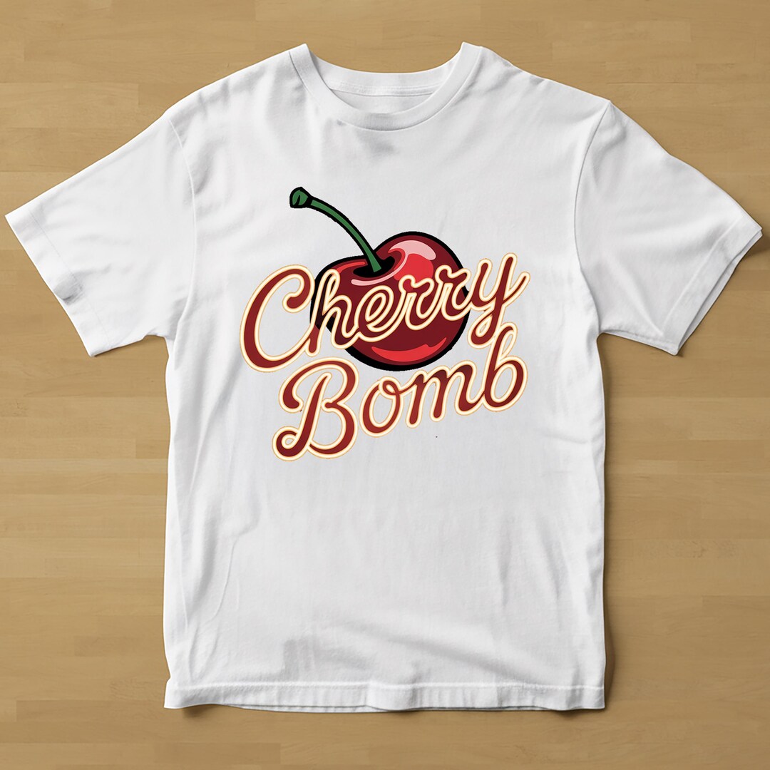 Cherry Bomb Graphic T-shirt: Retro Neon Commercial Tee - Etsy