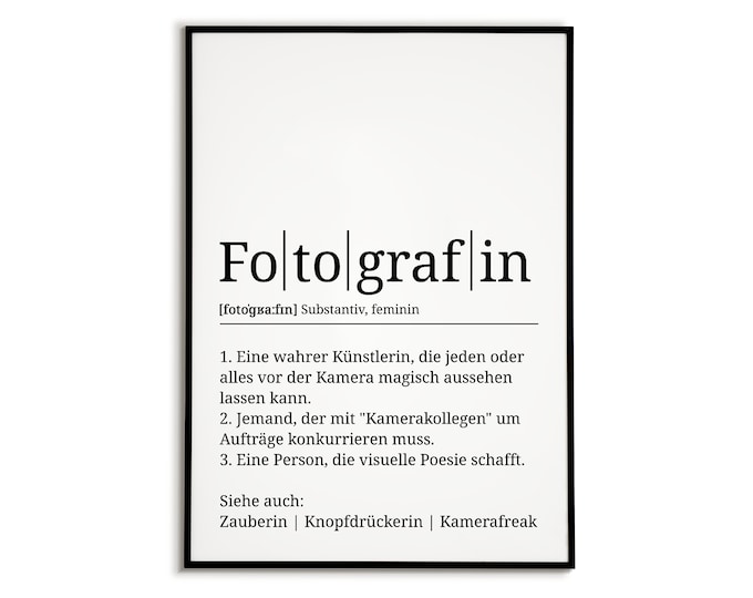 Definition: Tja | Format wählbar | Premium Spruch-Poster für Küche ...