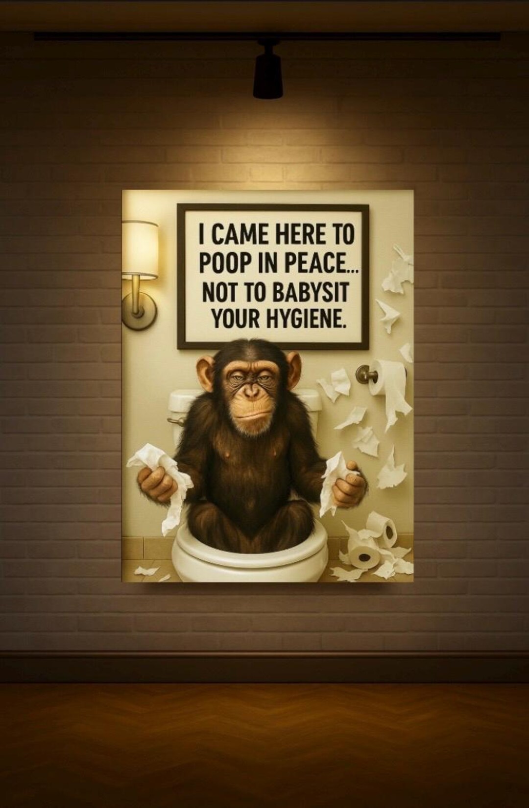 Funny Bathroom Wall Art - “poop in Peace” Printable Sign | Sarcastic ...
