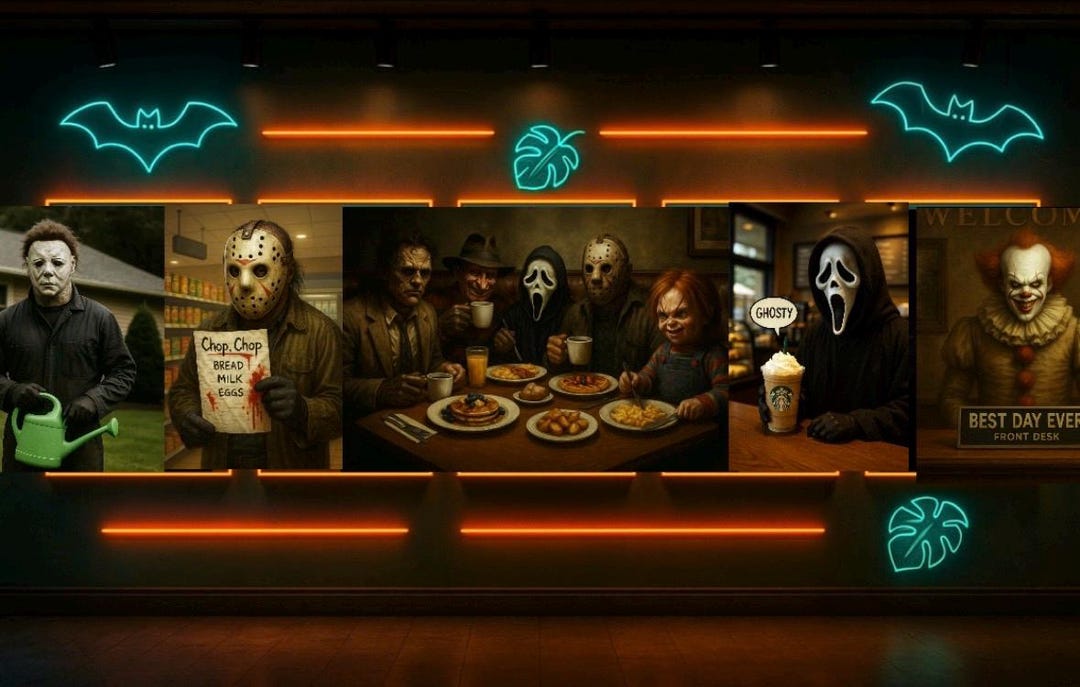 Funny Horror Movie Characters Wall Art Bundle – Michael Myers, Jason ...