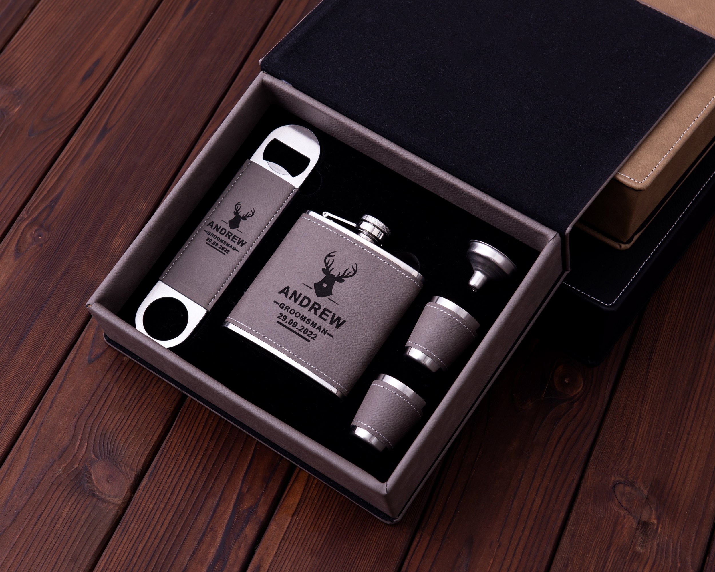 Personalized Flask Gift Set Bottle Opener and Flask With - Etsy UK