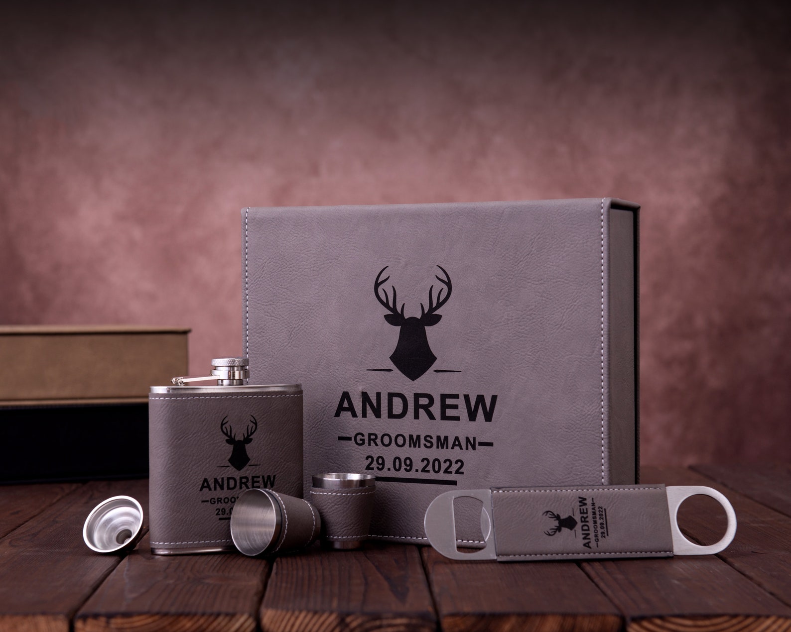 Personalized Flask Gift Set Bottle Opener and Flask With - Etsy