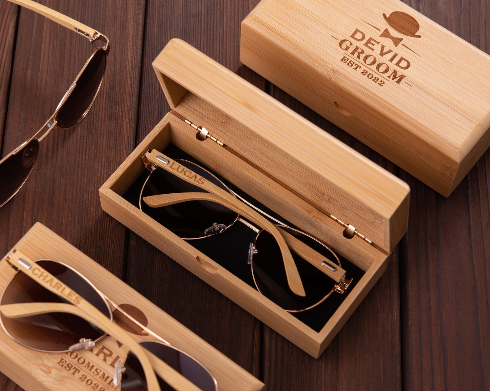 Personalized Mens Gift Aviator Sunglasses With Wooden Box - Etsy