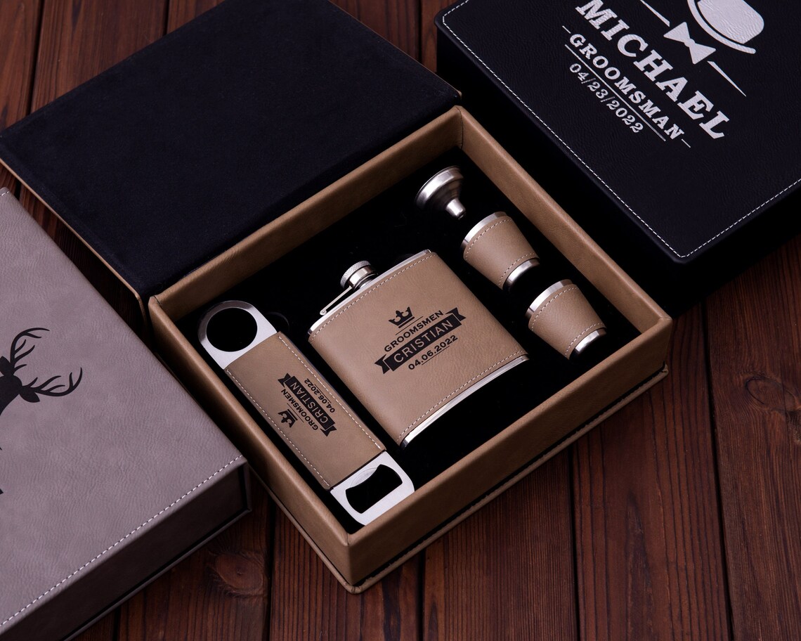 Personalized Flask Gift Set Bottle Opener and Flask With - Etsy UK