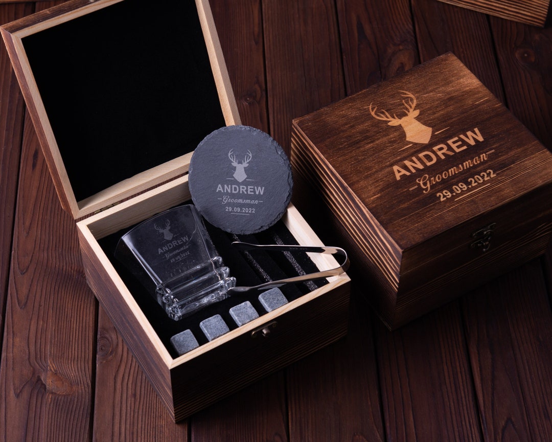 Personalized Groomsmen Gifts, Whiskey Glass Set, Groomsman Gift, Best ...