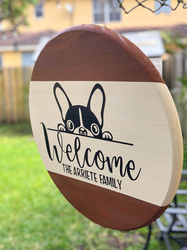 Welcome Family Name Sign Dog Lovers Porch Sign Gift Pet - Etsy