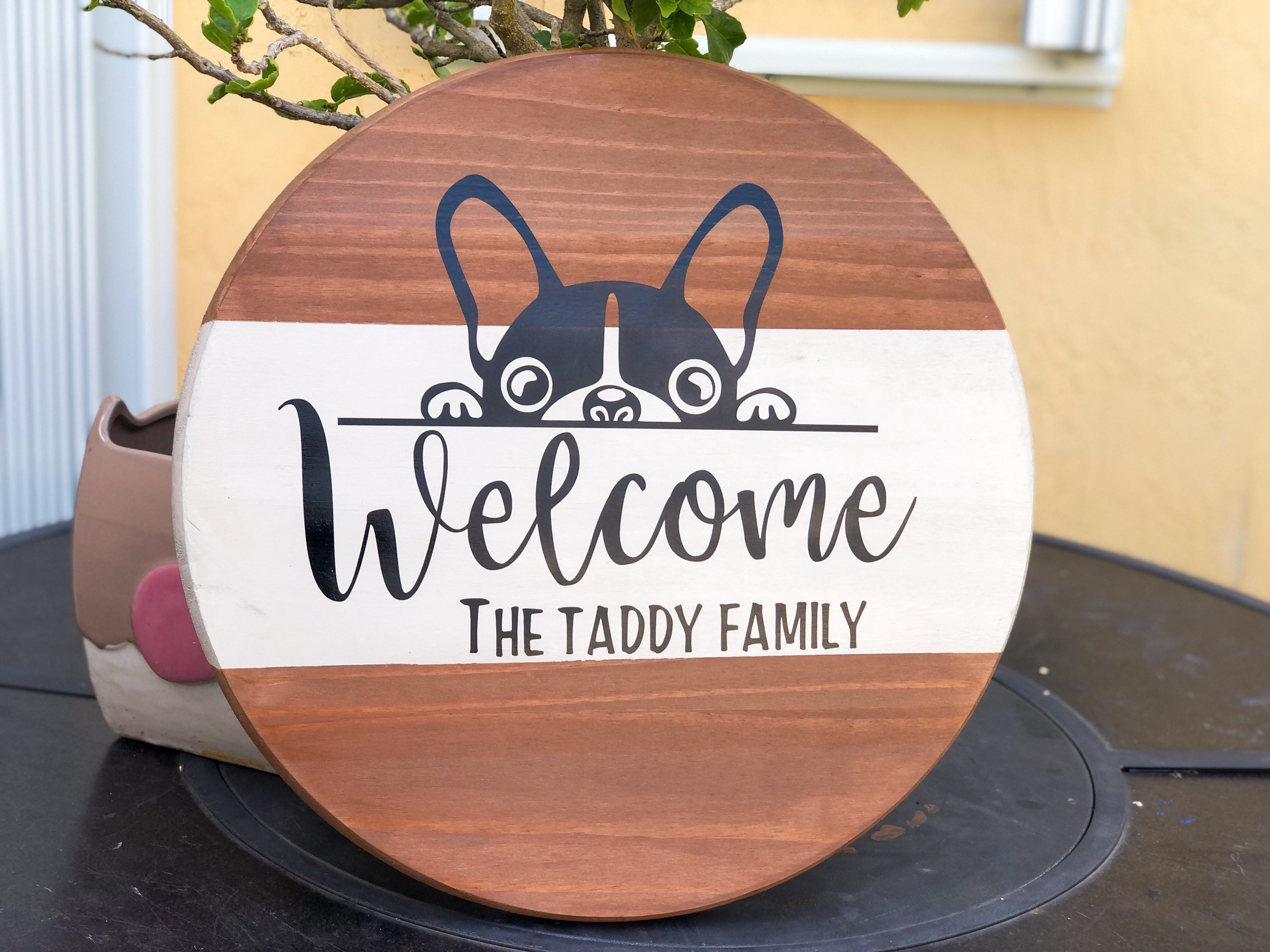 Welcome Family Name Sign Dog Lovers Porch Sign Gift Pet | Etsy