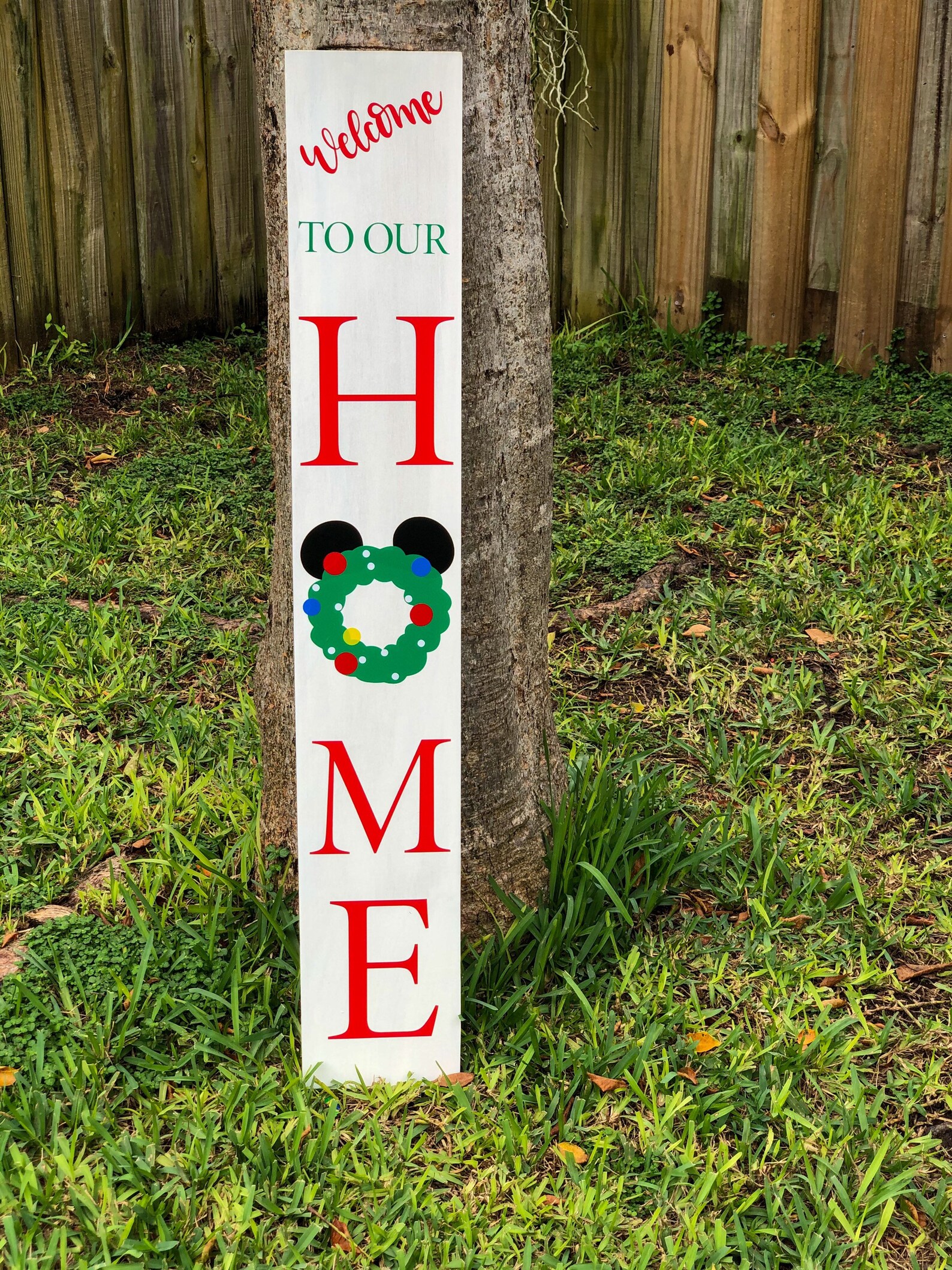 Mickey Christmas Welcome to Our Home Porch Sign Holiday/disney - Etsy
