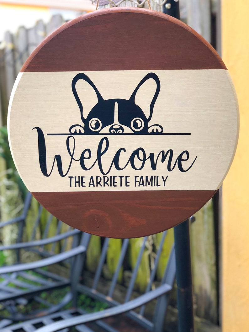 Welcome Family Name Sign Dog Lovers Porch Sign Gift Pet - Etsy