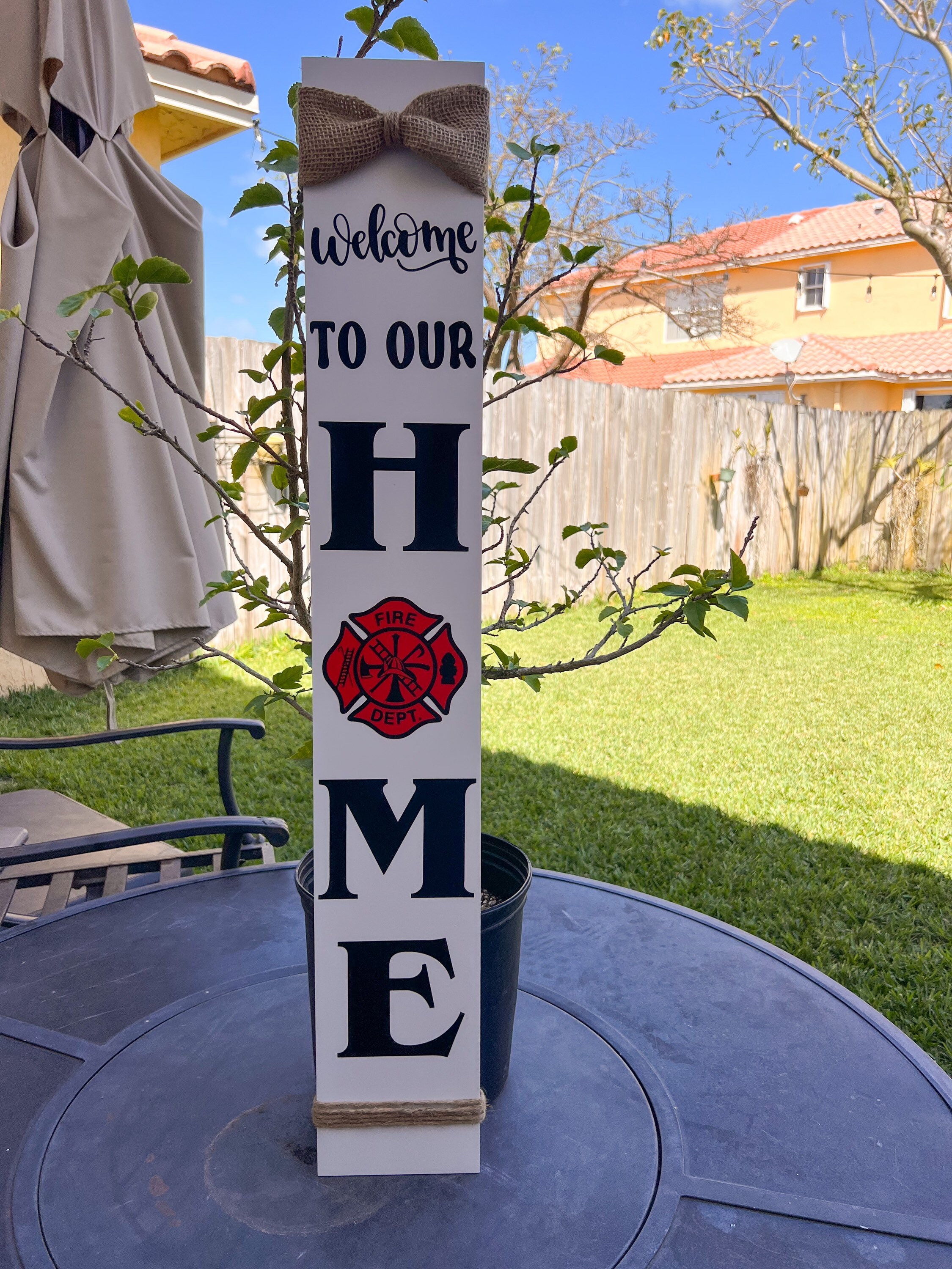 Police Firefighter Welcome Home Porch Sign Law Enforcement | Etsy