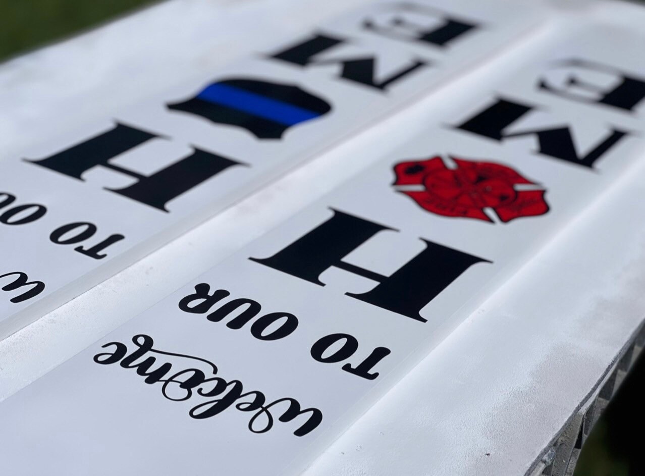 Police Firefighter Welcome Home Porch Sign Law Enforcement | Etsy