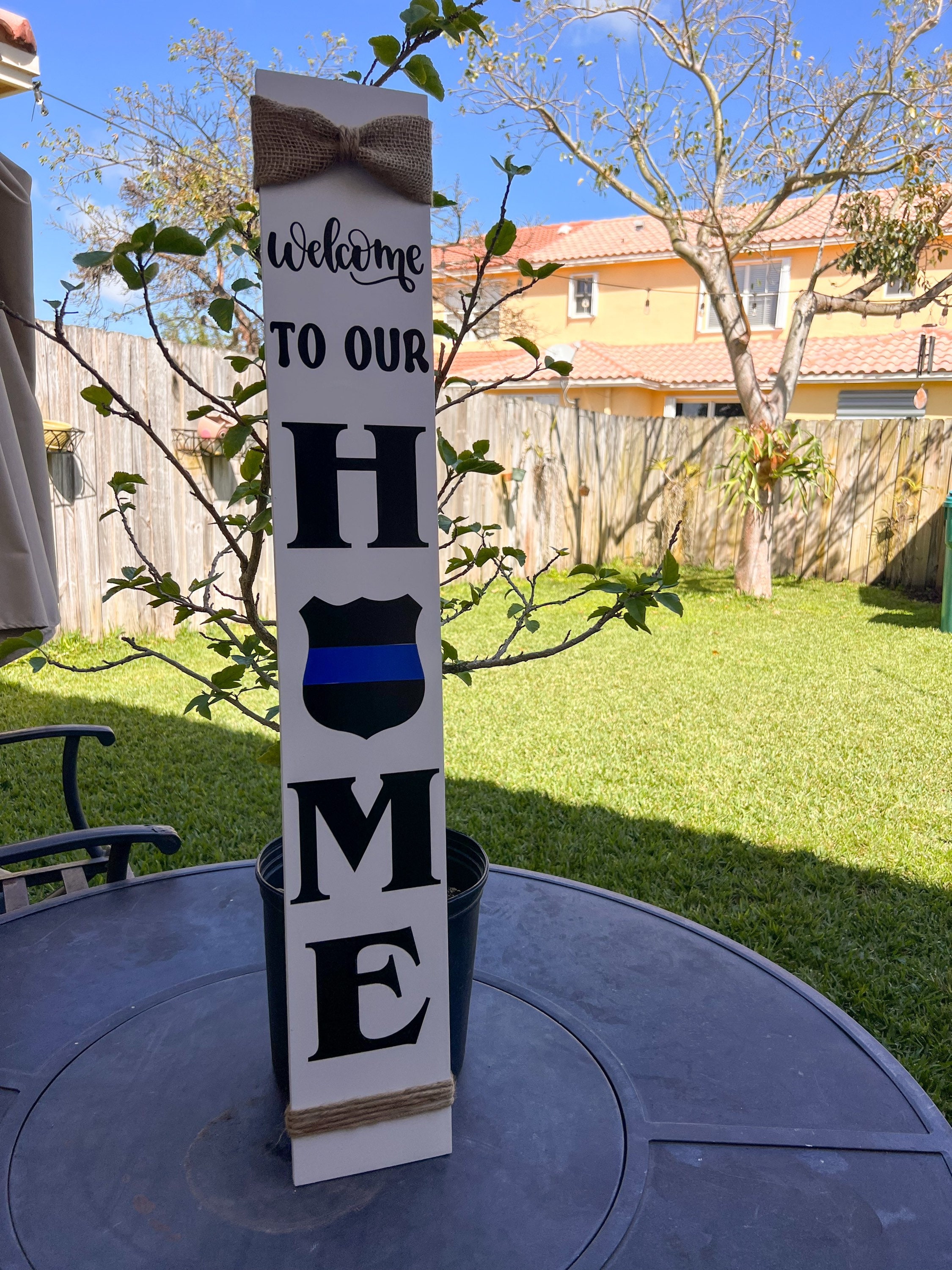 Police Firefighter Welcome Home Porch Sign Law Enforcement | Etsy