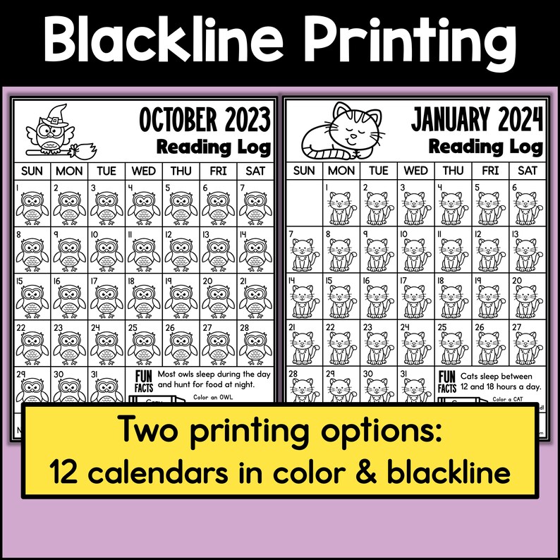 Reading Log for Kids Reading Chart Coloring Pages 2023-2024 - Etsy