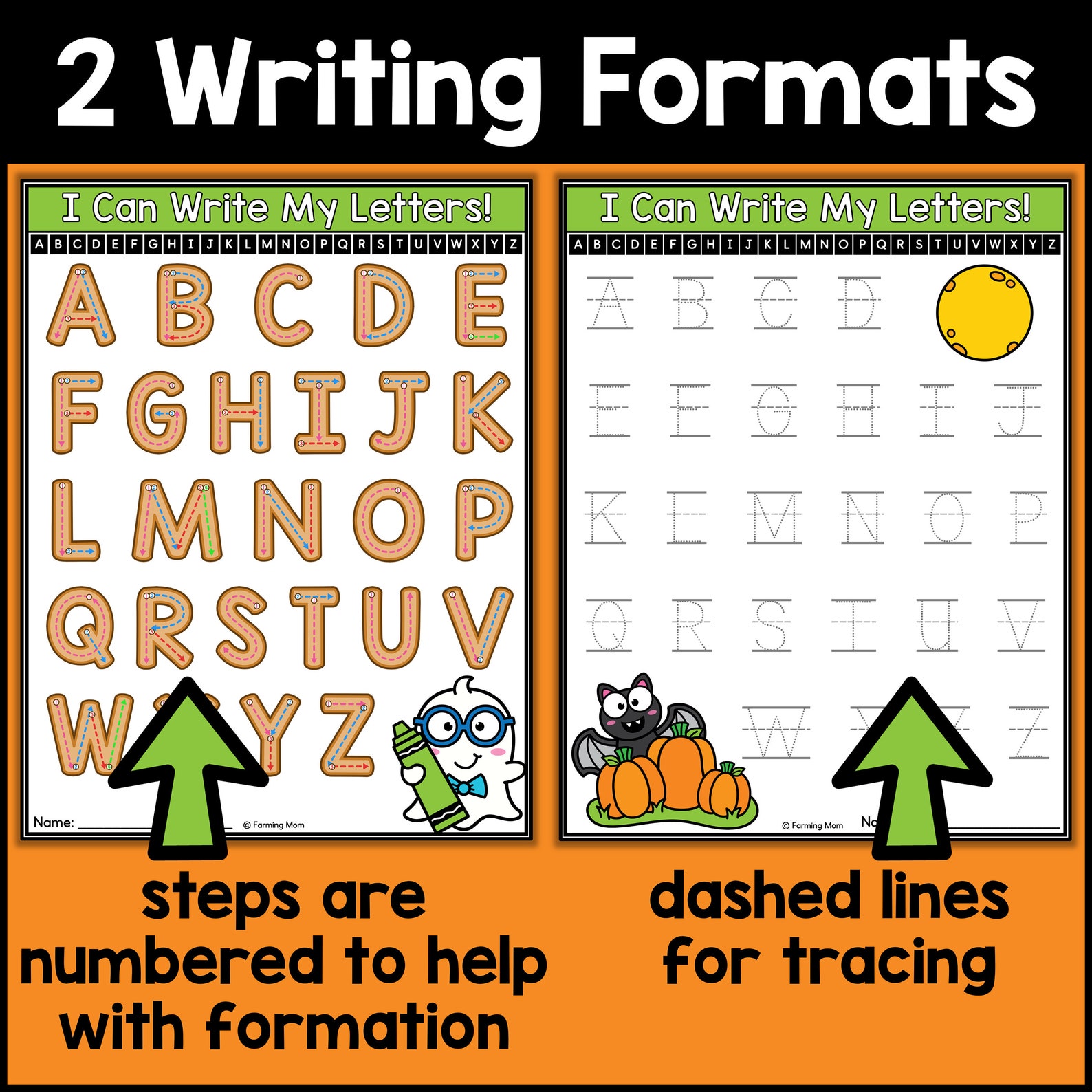 Halloween Tracing Worksheets and Alphabet Coloring Pages for Kids ...