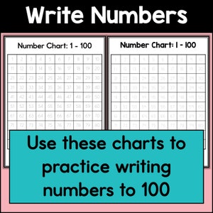 Number Flashcards Printable Tracing Numbers 1-100 Chart for Kids ...