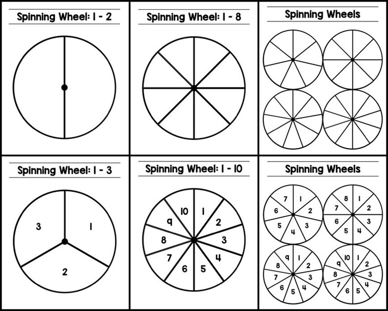 Game Board Spinner Printable Bundle - Etsy
