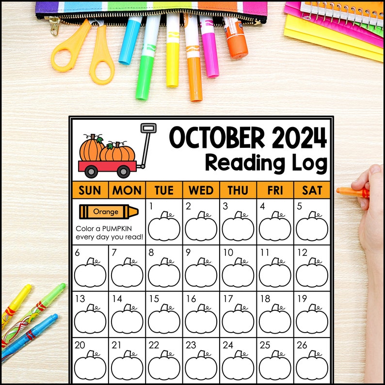 Reading Log for Kids Reading Chart Coloring Pages 2024-2025 Calendar - Etsy