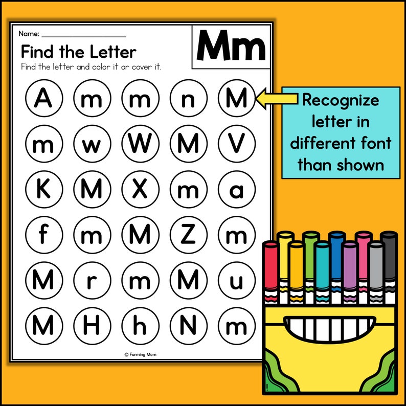 Alphabet Letters Search and Find the Letter Worksheets for Kids ...