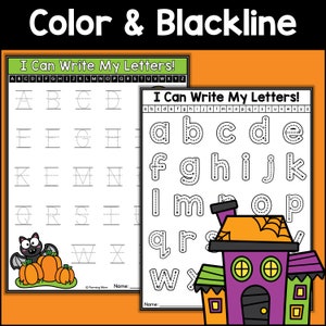 Halloween Tracing Worksheets and Alphabet Coloring Pages for Kids ...