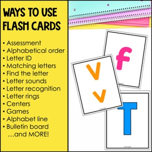 Alphabet Flashcards Printable A to Z Letter Flash Cards for Kids - Etsy