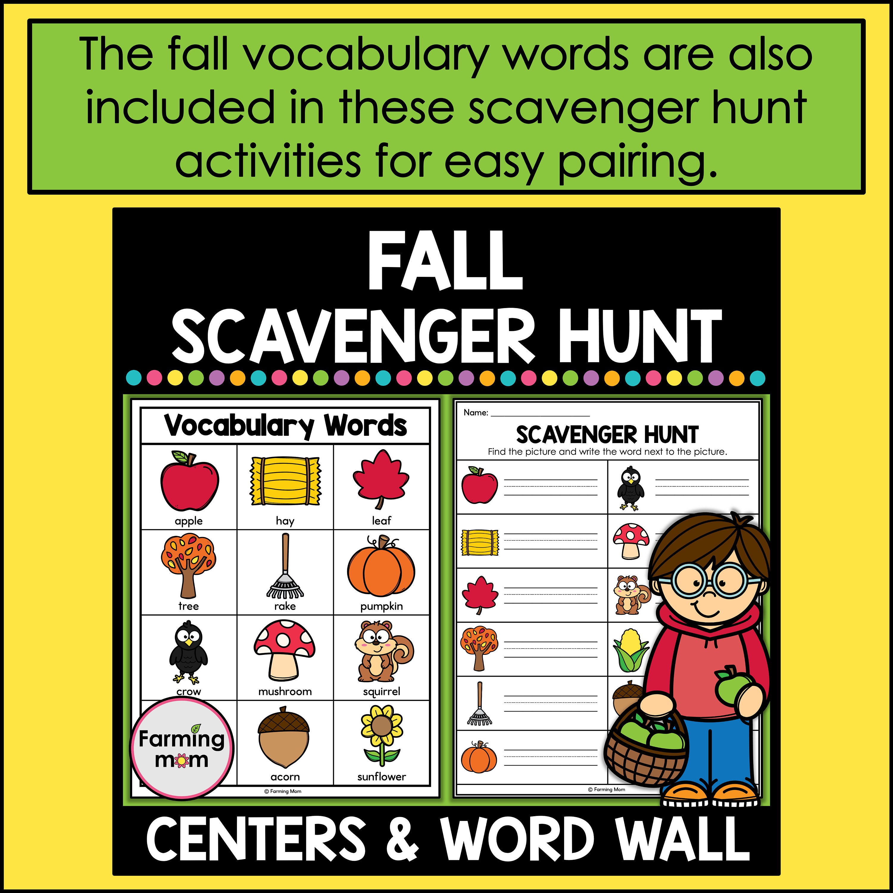 Fall Word Search Puzzles Printable Worksheets for Kids Fall Words ...