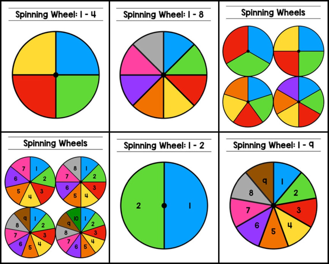 Game Board Spinner Printable Bundle - Etsy UK