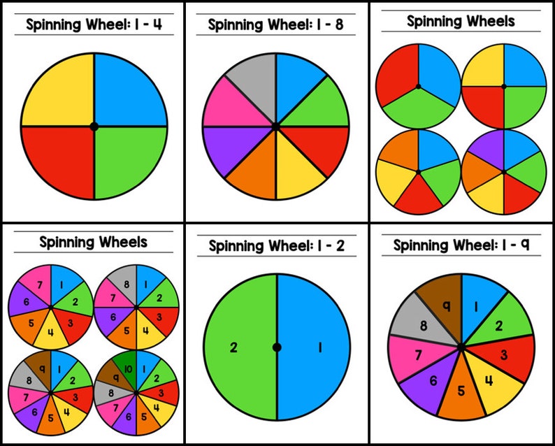 Game Board Spinner Printable Bundle - Etsy