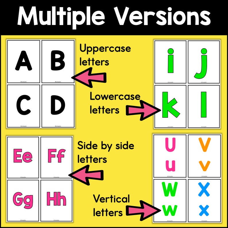 Alphabet Flashcards Printable A to Z Letter Flash Cards for Kids - Etsy