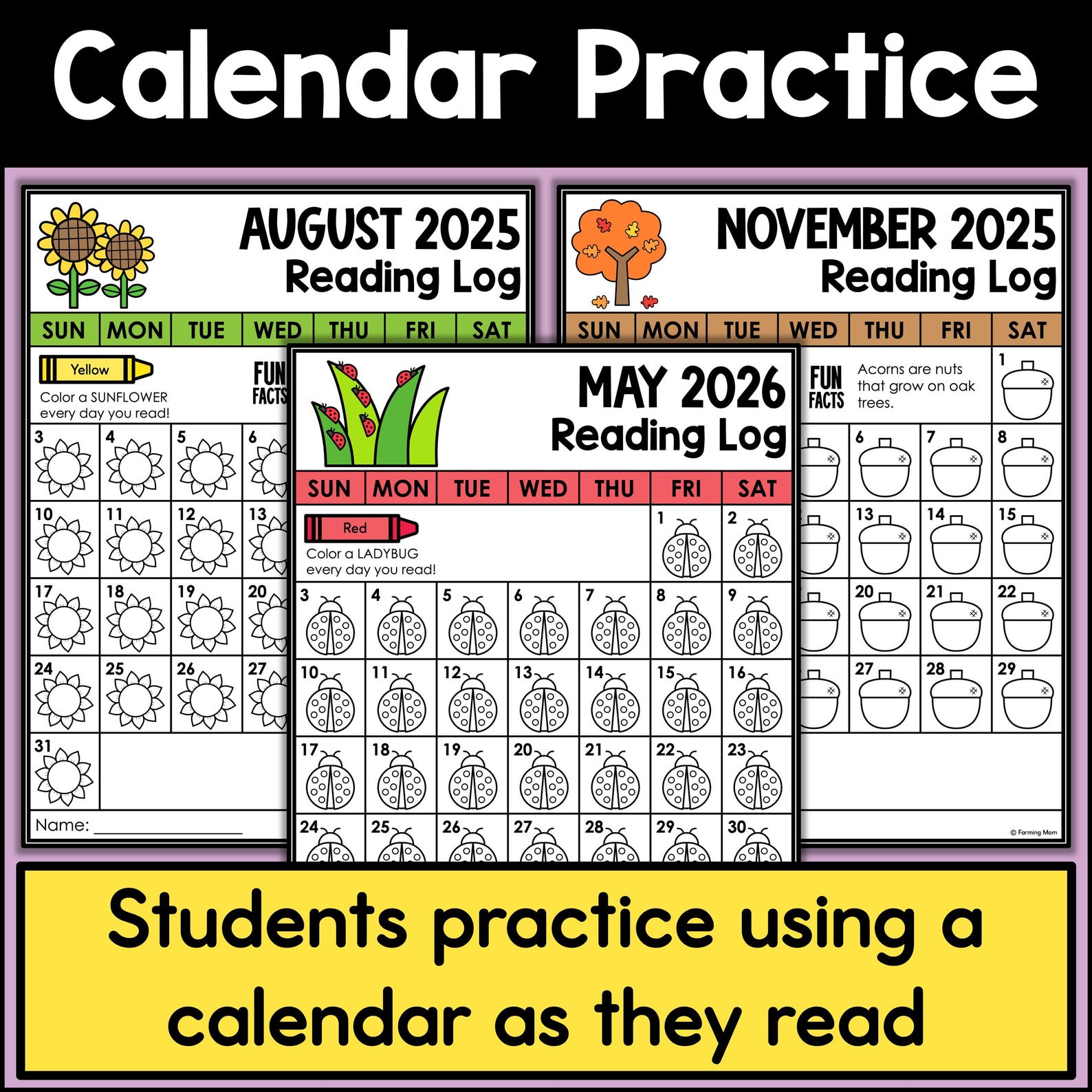 Reading Log for Kids Reading Chart Coloring Pages 2025-2026 Calendar - Etsy