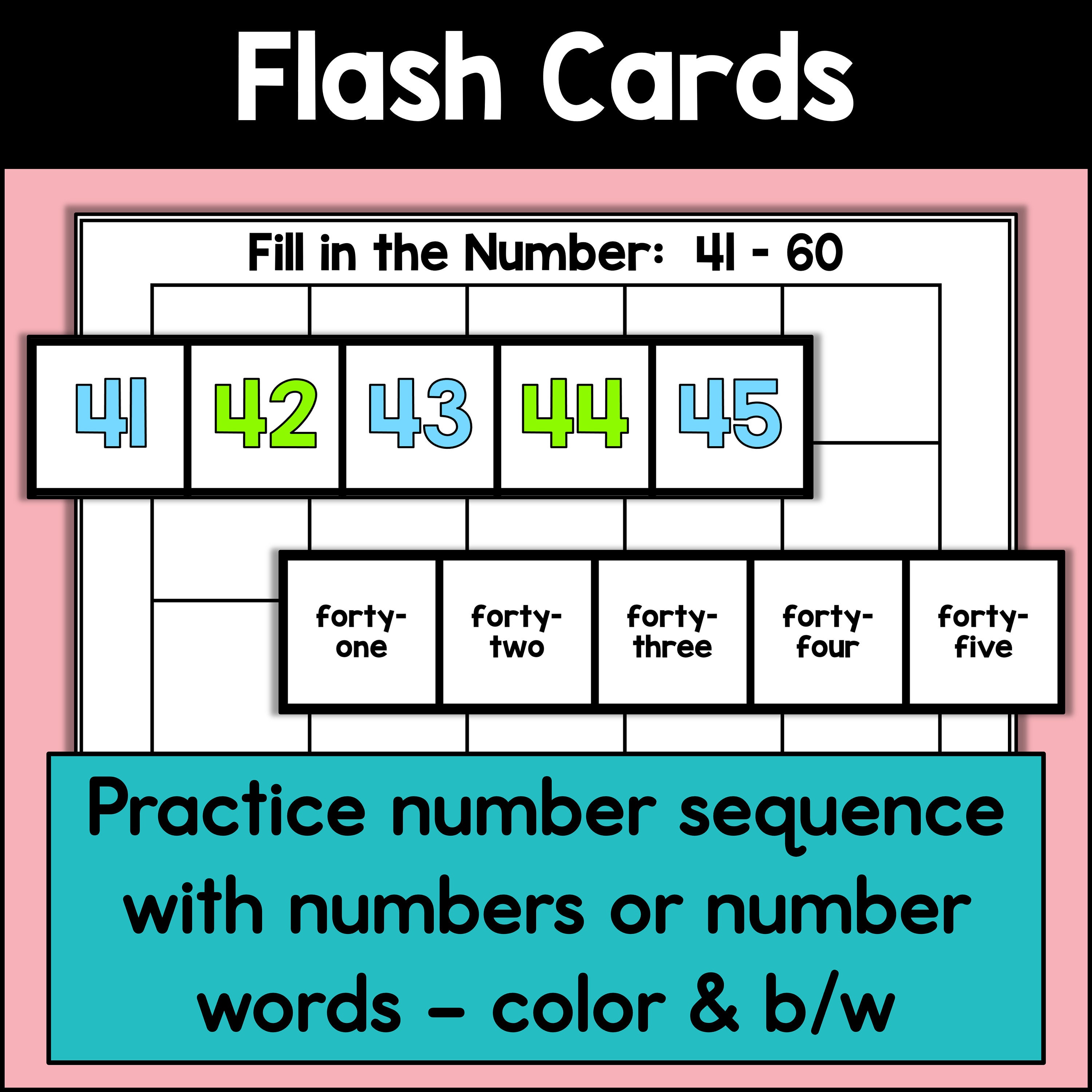 Number Flashcards Printable Tracing Numbers 1-100 Chart for Kids ...