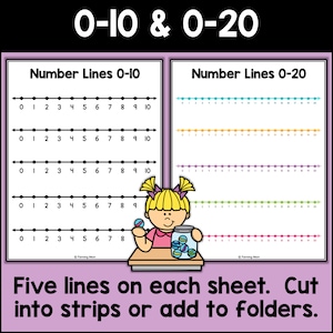 Number Line 1-20 Math Worksheet Printable and Counting to 100 for Kids ...