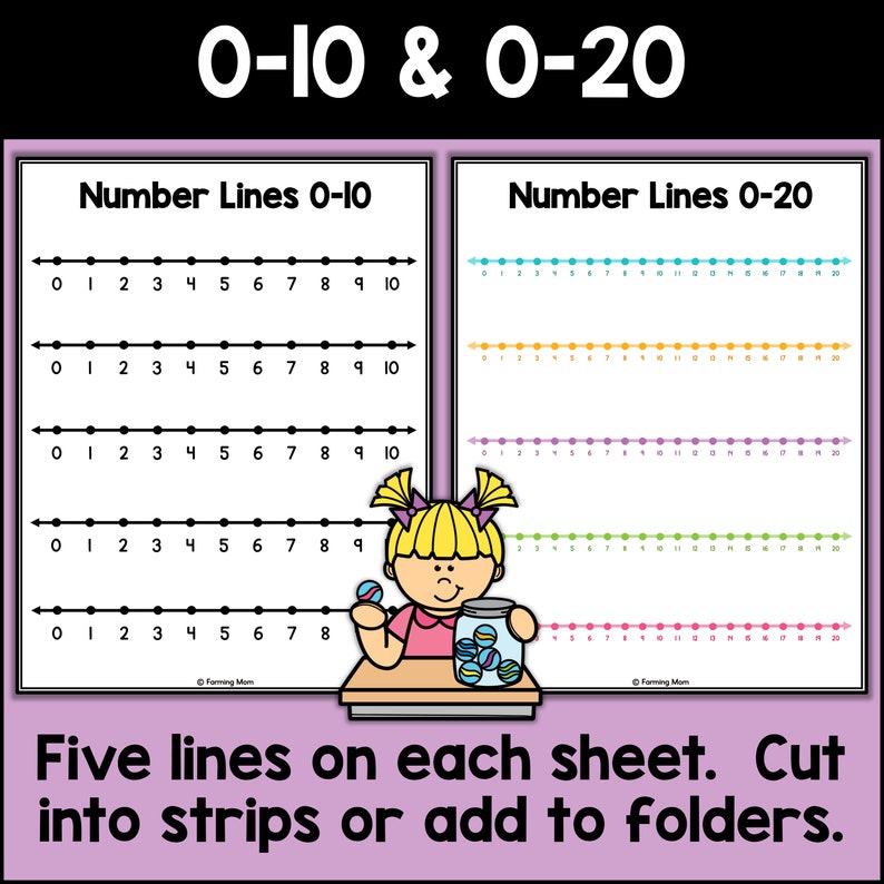 Number Line 1-20 Math Worksheet Printable and Counting to 100 for Kids ...