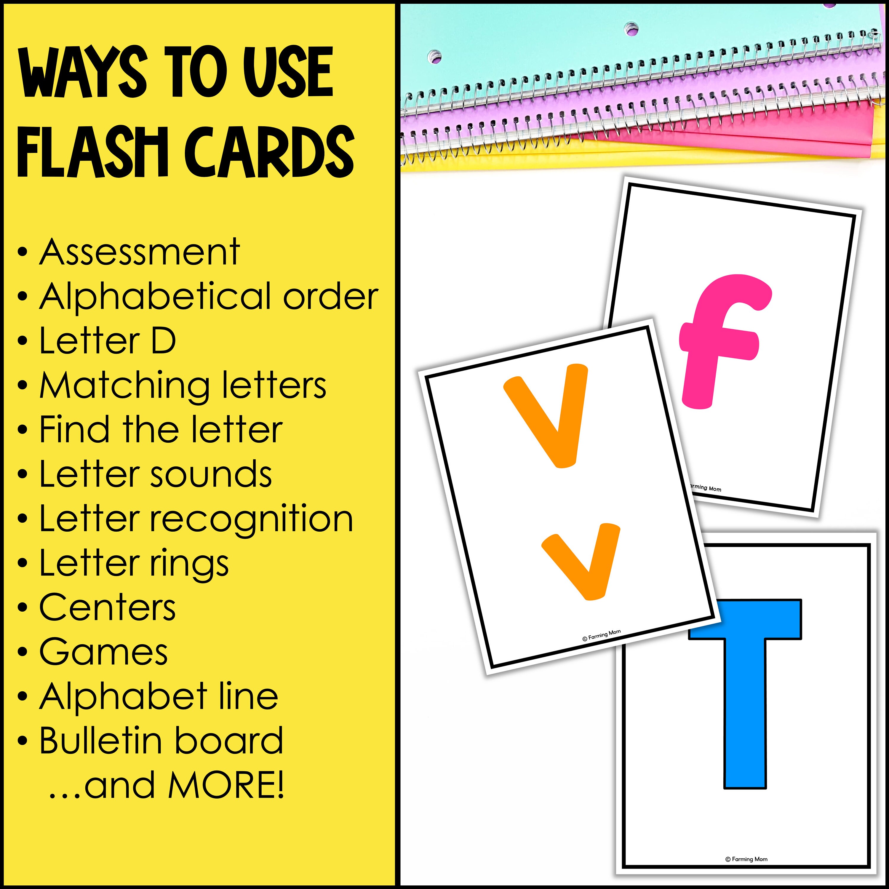 Alphabet Flashcards Printable A to Z Letter Flash Cards for - Etsy ...