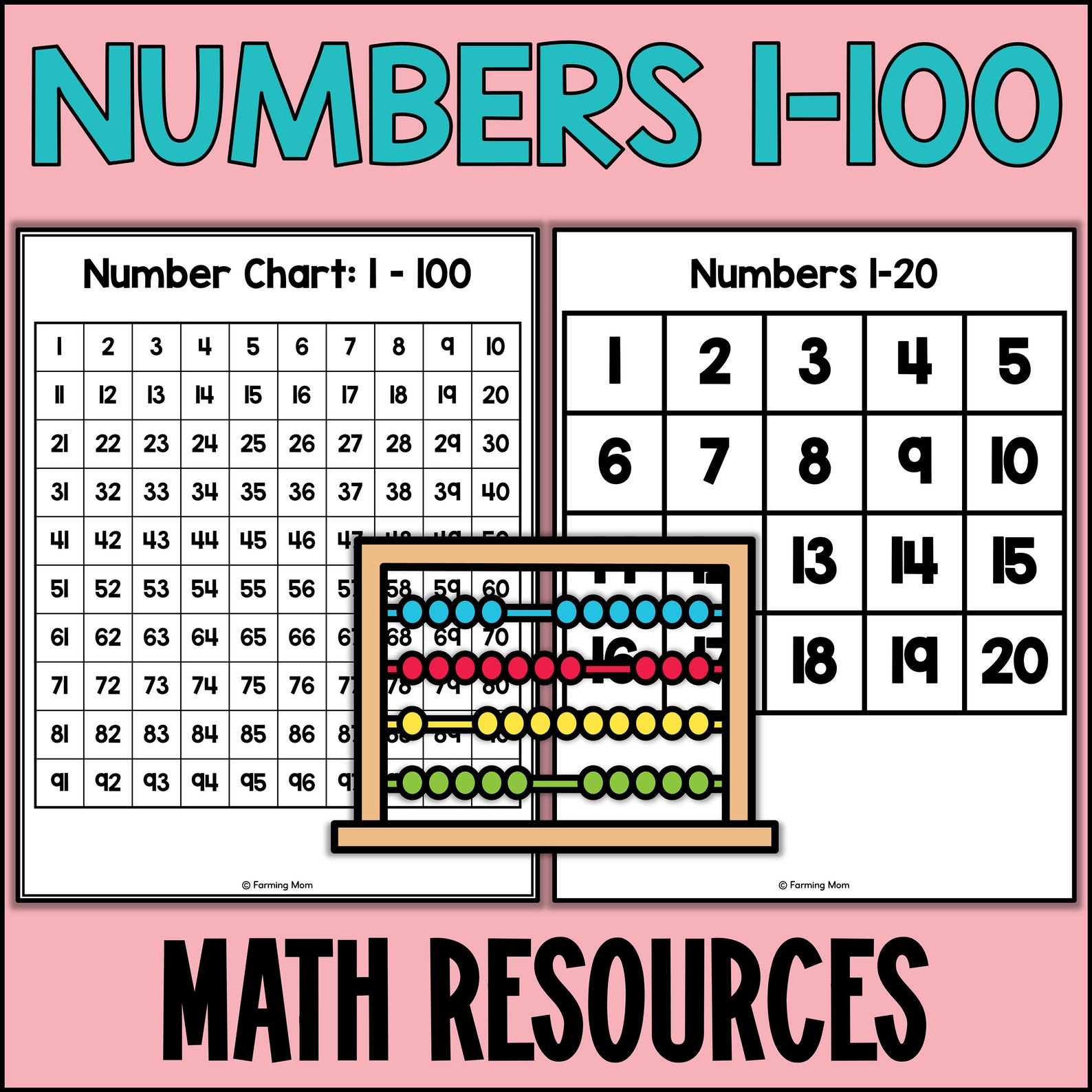 Number Flashcards Printable Tracing Numbers 1-100 Chart for Kids ...