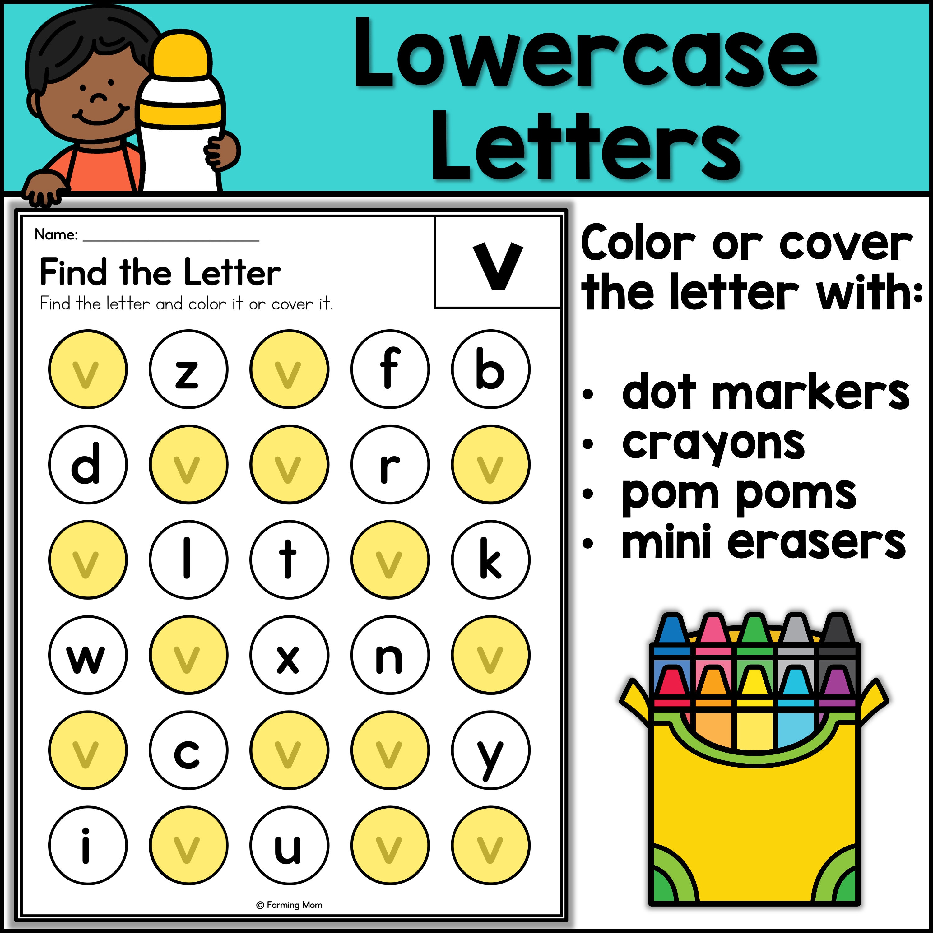 Alphabet Letters Search and Find the Letter Worksheets for Kids ...