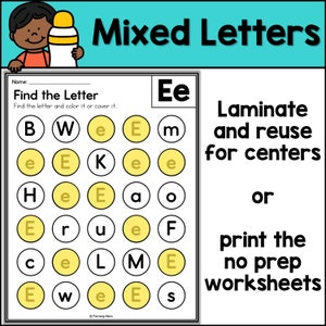 Alphabet Letters Search and Find the Letter Worksheets for Kids ...