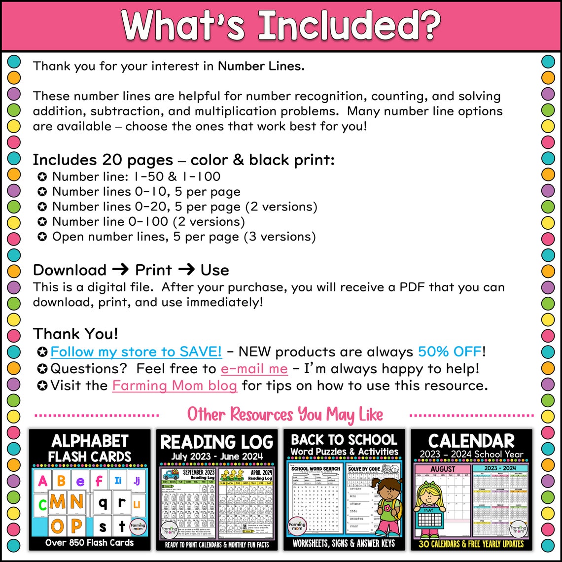 Number Line 1-20 Math Worksheet Printable and Counting to 100 for Kids ...