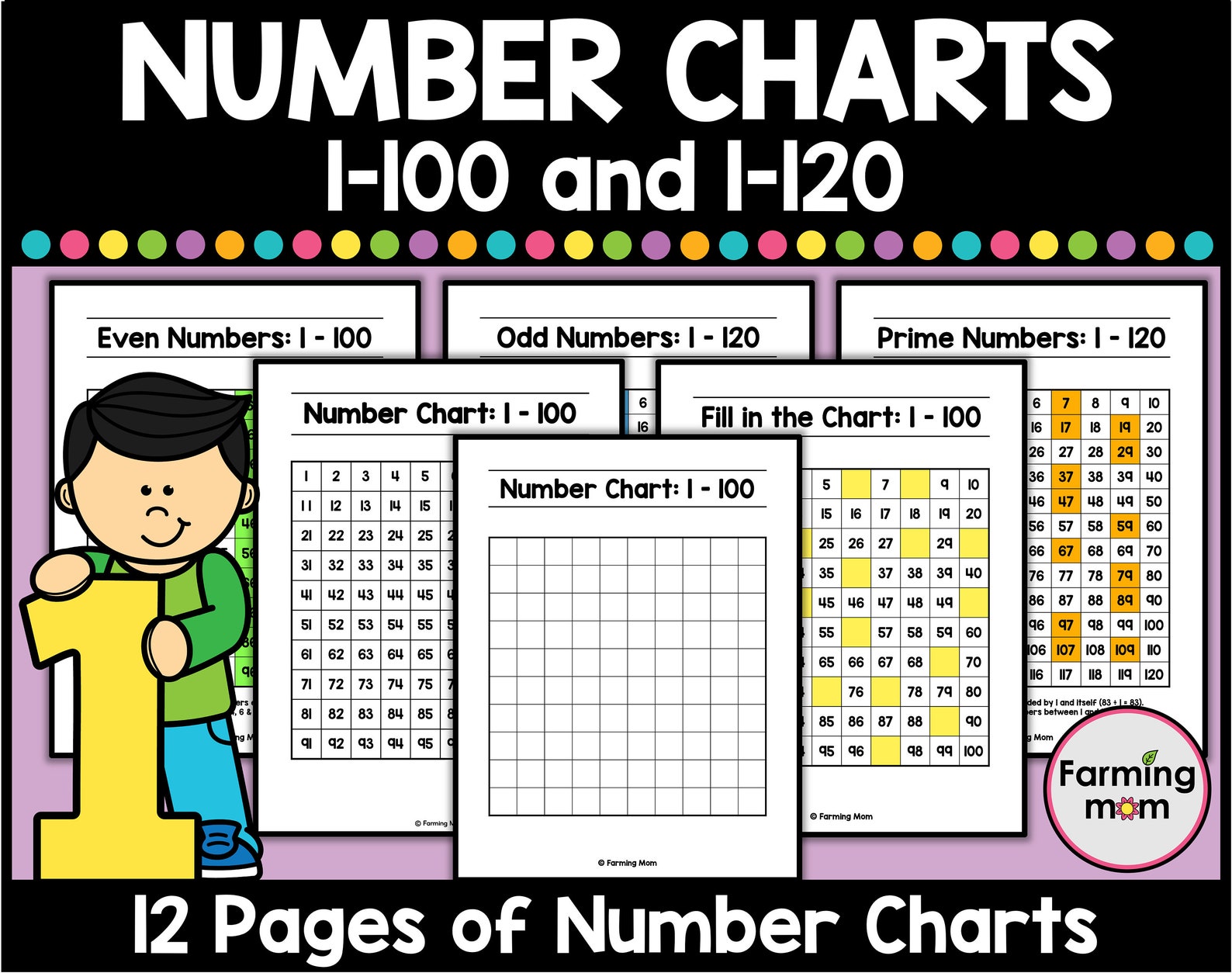 Hundred Chart and 120 Chart Even Odd and Prime Numbers for Kids - Etsy