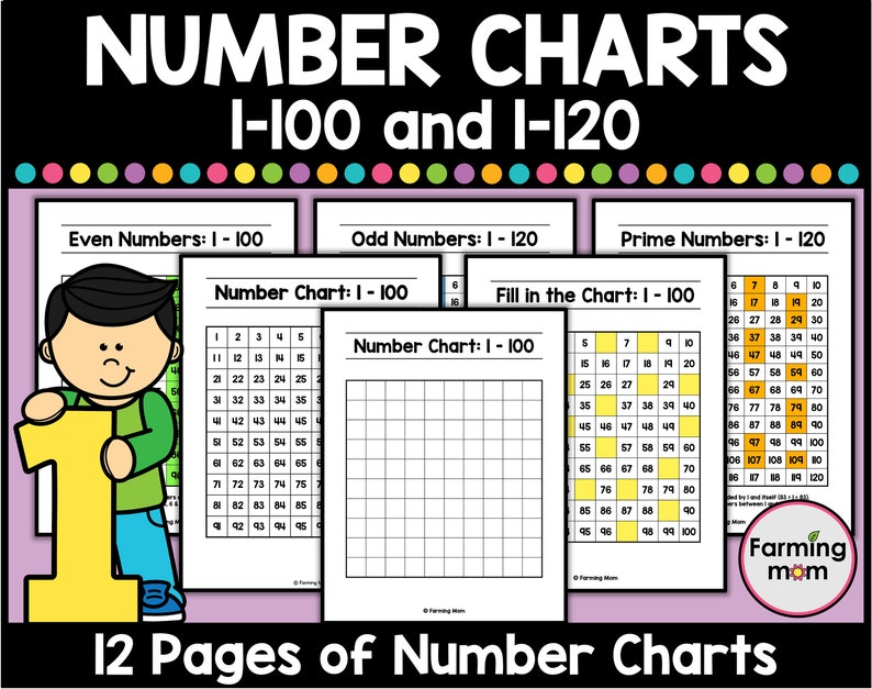 Hundred Chart and 120 Chart Even Odd and Prime Numbers for Kids - Etsy