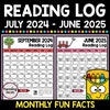 Reading Log for Kids Spring Coloring Pages 2025 Printable Calendar ...