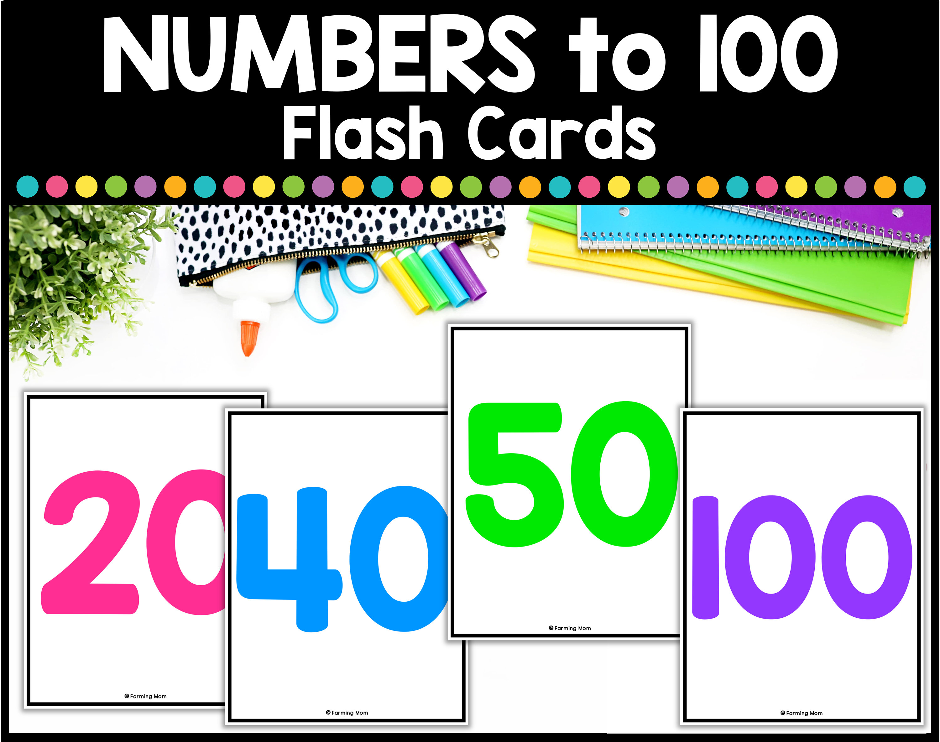 Number Flash Cards Numbers 1-100 Printable Flashcards for Kids - Etsy
