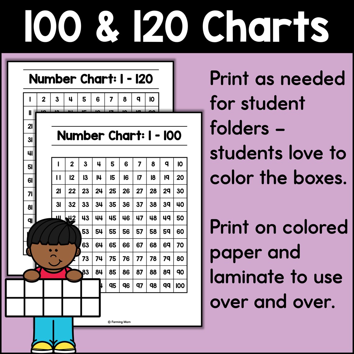 Hundred Chart and 120 Chart Even Odd and Prime Numbers for Kids - Etsy